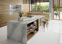 China High Density Artificial White Quartz Stone Kitchen Worktops 93% Quartz Content 6-30mm Thickness for sale