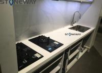 China Engineered Quartz Countertop Solid White 20mm Heat Resistant Kitchen Slab for sale