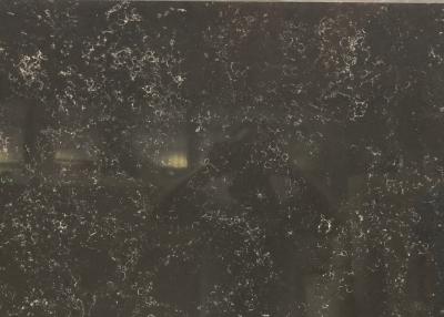 China Black Artificial Quartz Stone Countertop 3200x1800mm with 6.5 Mohs Hardness and SGS/NSF Certification for sale