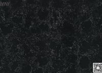 China Artificial Black Quartz Stone Slab 6.5 Mohs Hardness 3200x1800mm Countertop Tile for sale