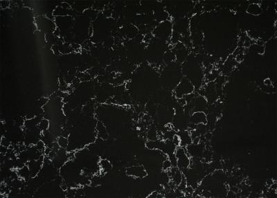 China Mirror Calacatta Black Quartz Stone Slabs 3200x1800mm 6-30mm Thickness for Countertops & Flooring for sale