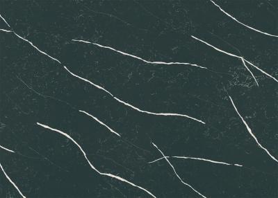 China Black Quartz Stone Slab 3200x1800mm Non Slip Heat Resistant 93% Quartz for sale
