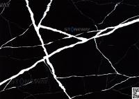 China Black Quartz Stone Worktops 3200x1800mm with 6.5 Mohs Hardness and Acid Resistance for Countertops for sale
