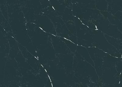 China Black Quartz Stone Countertop 3200x1800mm Slab 20mm Thick Polished Finish for sale