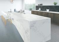 China High Hardness White Quartz Artificial Stone Wall Panels Honed Surfaces Finished for sale