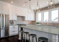 China Solid White Quartz Kitchen Countertops 3200x1600mm Slabs with 2.45g/cm³ Density and 7 Mohs Hardness Rating for sale
