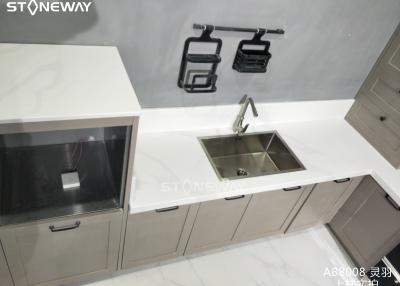 China Polished Engineered Quartz Kitchen Countertops 3200x1600mm with 2.45g/cm³ Density and 6-7 Mohs Hardness for sale