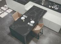 China Black Sparkle Quartz Floor Tiles 12-30mm Thickness | 93% Natural Quartz | 3200×1600mm Slabs for sale