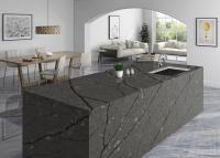 China Light Grey Quartz Floor Tiles & Black Quartz Countertops - 93% Quartz Content, Mohs 7 Hardness, Heat Resistant for sale