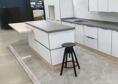 China Light Grey Quartz Floor Tiles Countertop Kitchen Top Full Polished Surfaces Finished for sale