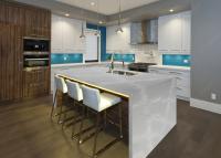 China Quartz Floor Tiles 600x600mm 12mm Thickness Polished Surface for Kitchen and Bathroom for sale