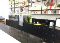 China Commercial Black Honed Finish Quartz Countertops 3200x1800mm with 6.5 Mohs Hardness and NSF Certification for sale