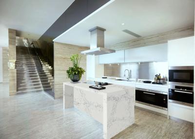 China Honed Finish Quartz Big Slab 3200x1800mm 20mm Thick for Countertops for sale