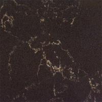 China Kitchen Countertop Solid Surface Artificial Quartz Stone Black Mirror Color Island for sale