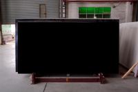 China Pure Black 10MM +/-0.5MM Engineered Quartz Stone For Kitchen Tops for sale