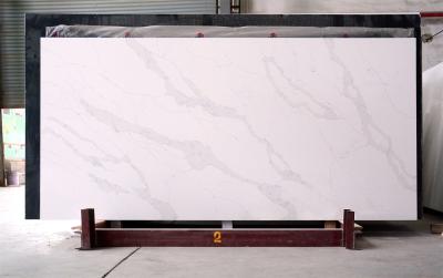 China White Calacatta 30mm Quartz Kitchen Countertops - 3200x1800mm Slabs with SGS/NSF Certification for sale