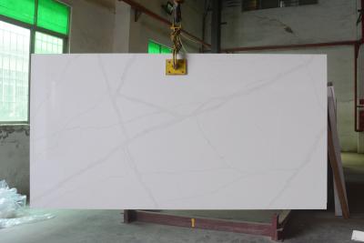 China Stain Resistant White Countertops 12 MM Artificial Quartz Slabs for sale