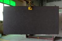 China Vanity Countertop Artificial Quartz Stone Black Color NSF 20CM for sale