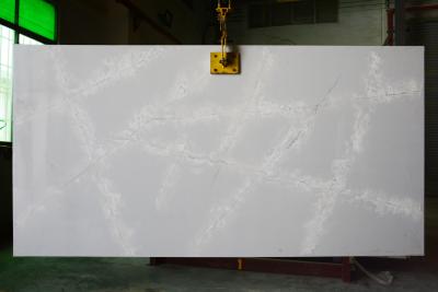 China Ice Crack White Artificial Quartz Stone Slab AB8051 3000x1400mm Polished for sale