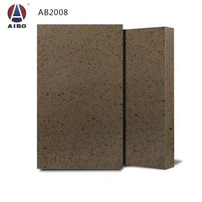 China Anti Porous 18mm Brown Engineered Quartz Stone Slab for Countertops and Wall Tiles for sale