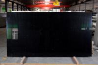 China 3200x1800mm Crystal Black Glass Quartz Stone Countertop & Wall Panel - 6-30mm Thickness Options for sale