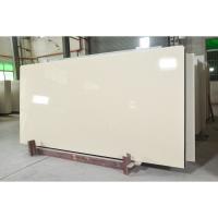 China Custom 3000x1500mm Glass Quartz Floor Tile - 6-30mm Thickness, Non-Slip Creamy White Surface for sale
