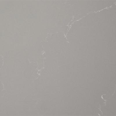China Slab Light Grey Carrara Chalky White Veins Quartz Stone With Bathroom for sale