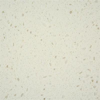 China Non Abrasive 15mm Creamy White Glass Quartz Stone Floor Tiles 3000x1600mm for sale
