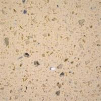 China Beige Recycled Glass Quartz Slab 3000x1500x20mm for Hotel Kitchen Countertop for sale