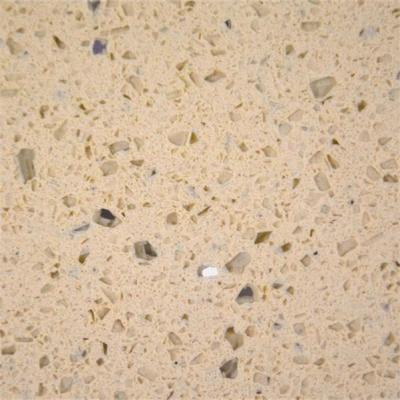 China Beige Recycled Glass Quartz Slab 3000x1500x20mm for Hotel Kitchen Countertop for sale