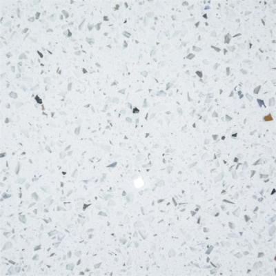 China Immaculate Custom Sized 15 MM Paper White Recycled Glass Quartz Kitchen Backsplashes Materials for sale