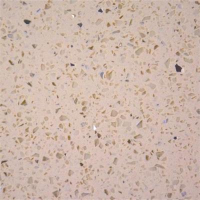 China Faded Beige Recycled Glass Quartz Slab 3000x1600mm for Kitchen Island Countertop for sale
