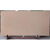 China Faded Beige Recycled Glass Quartz Slab 3000x1600mm for Kitchen Island Countertop for sale