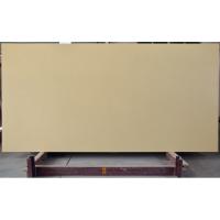 China Heat Resistant 3000x1400x18mm Beige Recycled Glass Quartz Kitchen Countertop Slab for sale