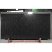 China Marble Imitation 18MM Black Calacatta Quartz With Tiny White Veins for sale