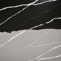 China 20mm Calacatta White Veined Quartz Countertop Slab Two Color Shades Engineered Stone for sale
