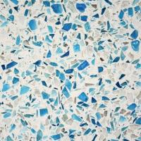 China Blue Shade Glass Quartz Surface 3000x1500mm Engineered Stone for Kitchen Bathroom for sale