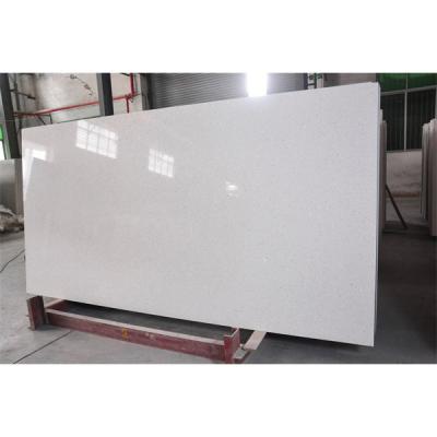 China White Glass Quartz Stone Slab 8-30mm Thickness for Bathroom Vanity Tops and Kitchen Countertops for sale