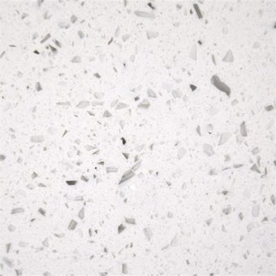 China Waterproof 18MM White Glass Quartz With Kitchen Bathroom Vanity Top for sale