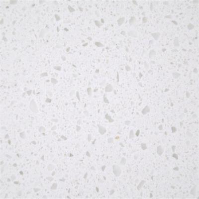 China Polished Cut to Size 12mm Super White Glass Quartz Floor Tile for Shower Stall for sale