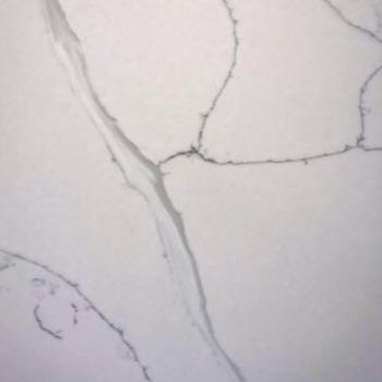 China White Calacatta Quartz Stone Slab 3200x1800x18mm Leathered Finish Engineered Stone for sale