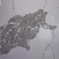 China White Calacatta Quartz Slab 20mm 2.2g/cm3 Jumbo Size 3200x1800mm Grey Veins Patches for sale