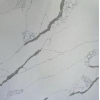 China Custom Size 25MM White Calacatta Quartz Stone With Big Grey Veins for sale