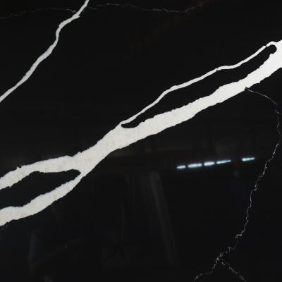 China Calacatta Black Quartz Slab 3200x1400mm Heat Resistant Easy Clean for Sculpture for sale