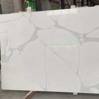 China Jumbo Size Marble Textured Calacatta Quartz Stone For Home Deco for sale