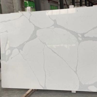 China Jumbo Size Marble Textured Calacatta Quartz Stone For Home Deco for sale