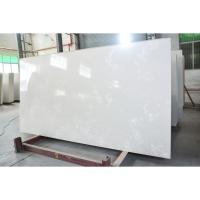 China 30mm White Calacatta Quartz Slab 7.5 Mohs Hardness Washed Out Veins Kitchen Countertop for sale