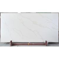 China 3200x1600mm White Calacatta Quartz Slab 12mm Thick for Kitchen Countertop for sale