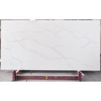 China White Calacatta Quartz Slab 3200x1800mm Gold Veins 2.2g/cm2 for Kitchen Island for sale