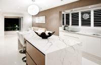 China Engineered White Quartz Slab Prefabricated Kitchen Countertops 3000x1400mm 20mm Thick for sale